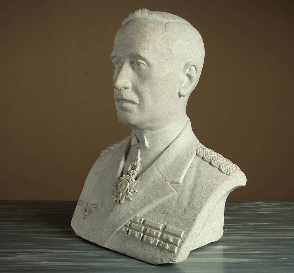 Carved Stone Military Bust c.1945. - Collinge Antiques