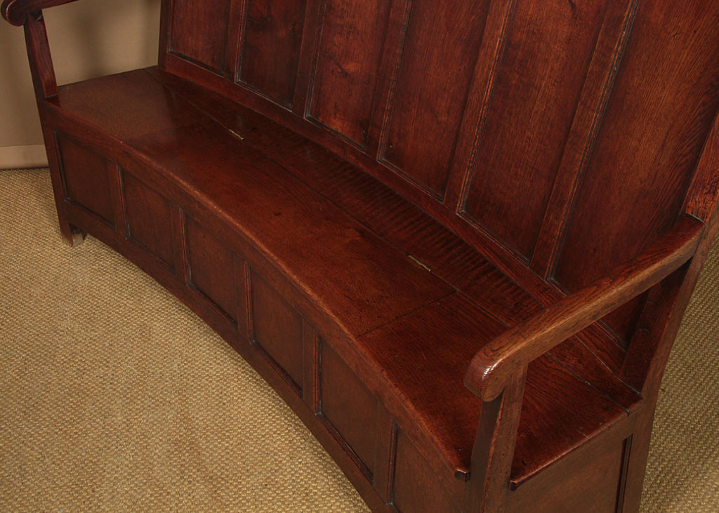 Georgian Welsh Oak High Back Box Settle c.1790 - Collinge Antiques