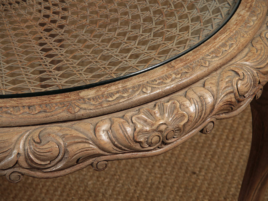 Oak & Bergere Coffee Table c.1930. - Collinge Antiques