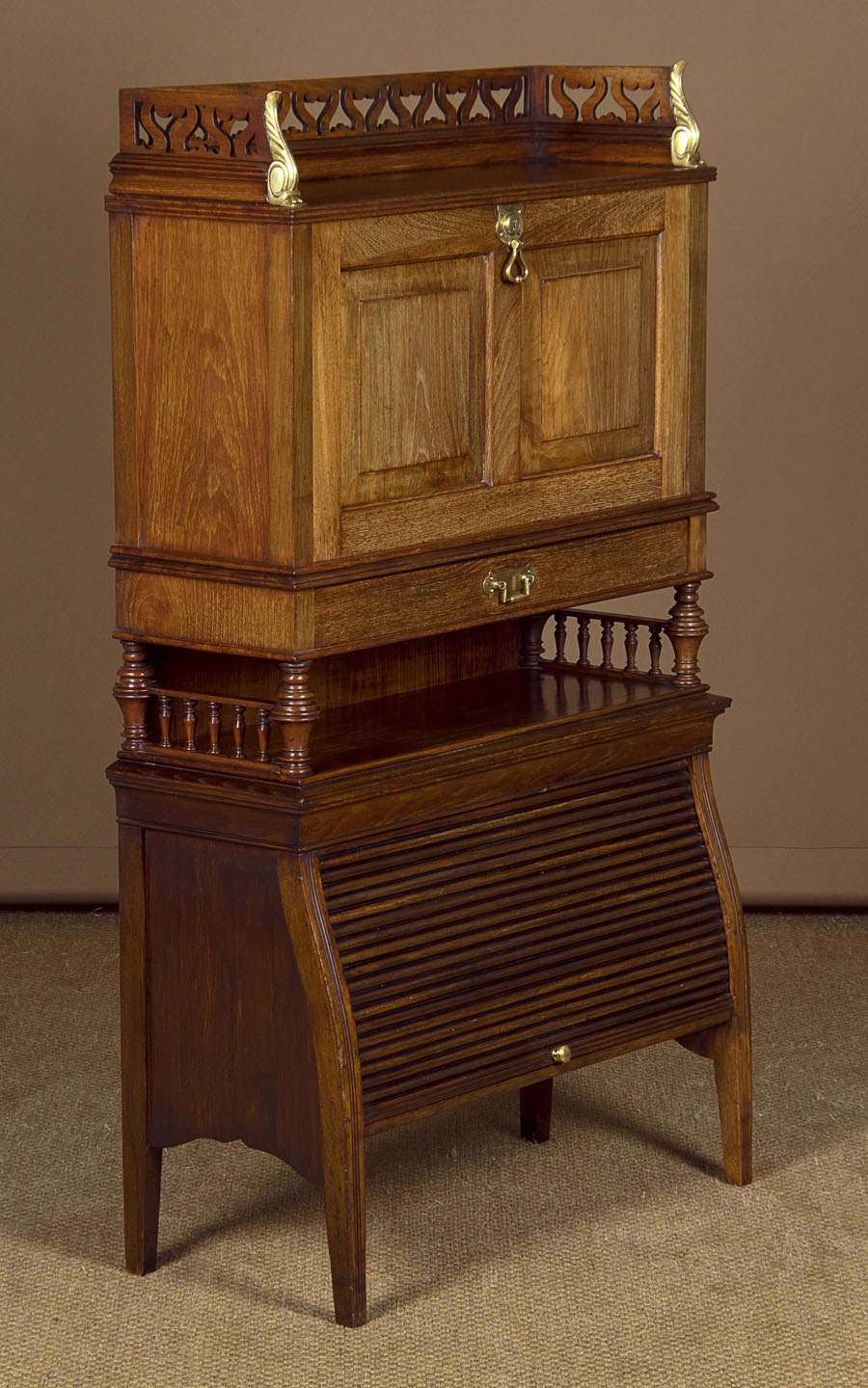 Small Walnut Writing Bureau c.1890 - Collinge Antiques