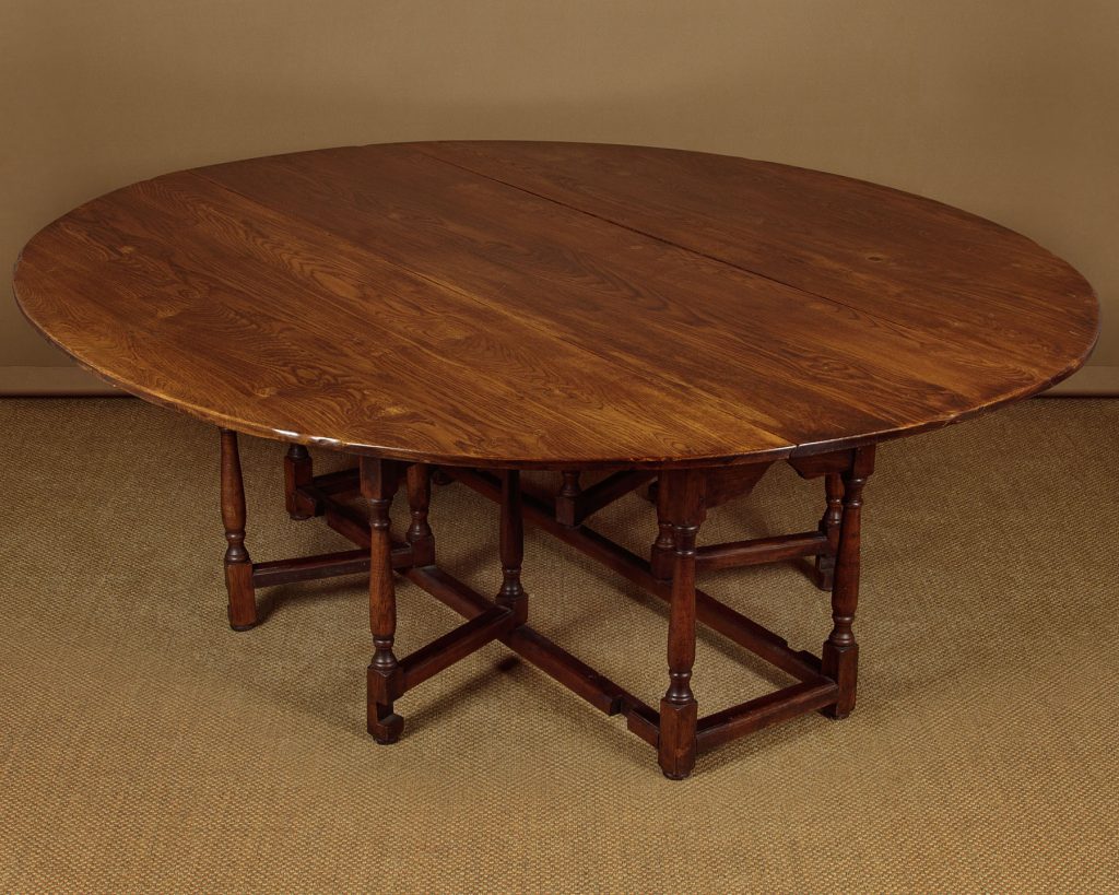 Large Oak Drop Leaf Dining Table - Collinge Antiques