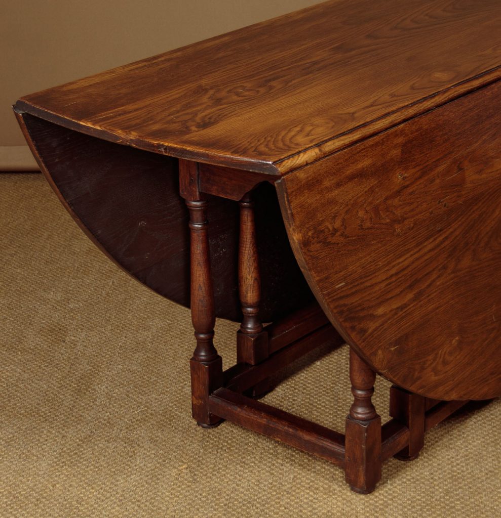 Large Oak Drop Leaf Dining Table - Collinge Antiques