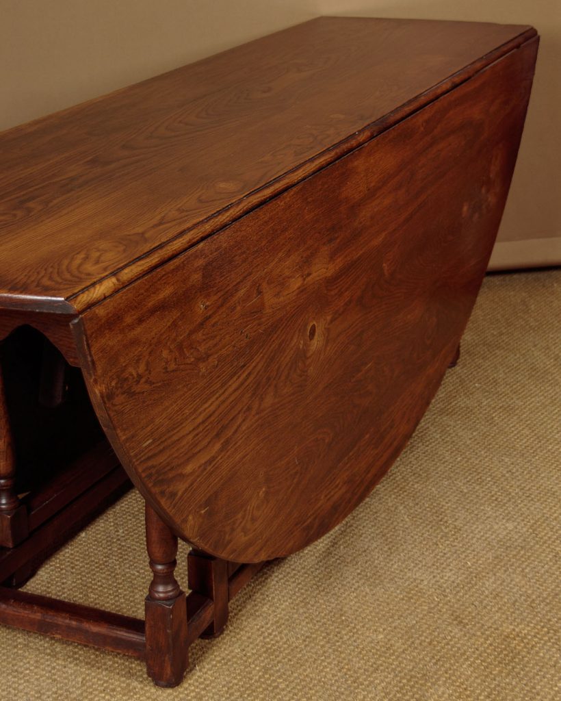 Large Oak Drop Leaf Dining Table - Collinge Antiques