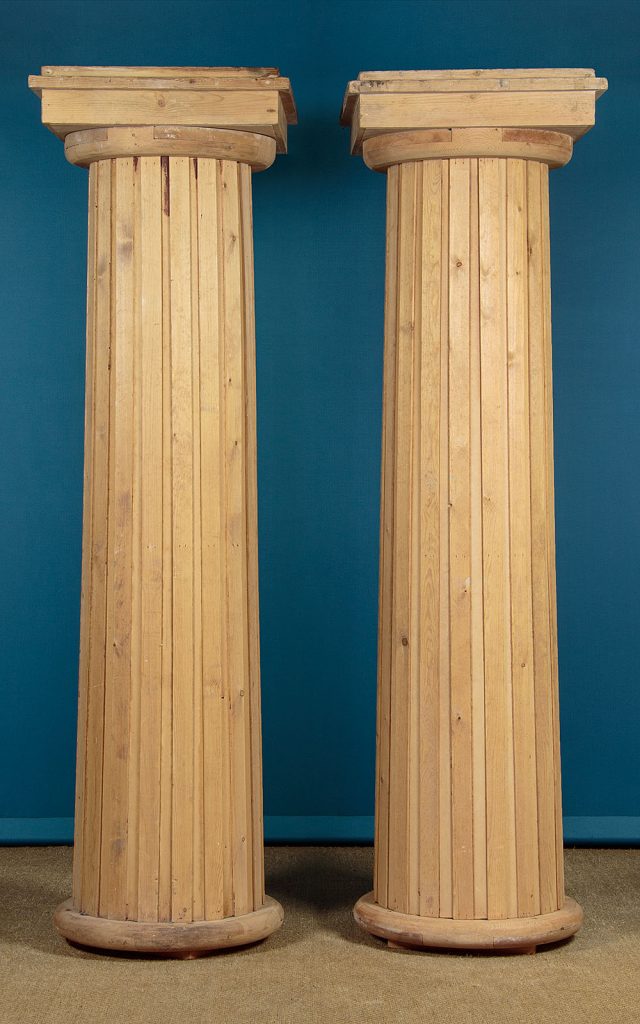 Pair of Tall Pine Columns - Collinge Antiques