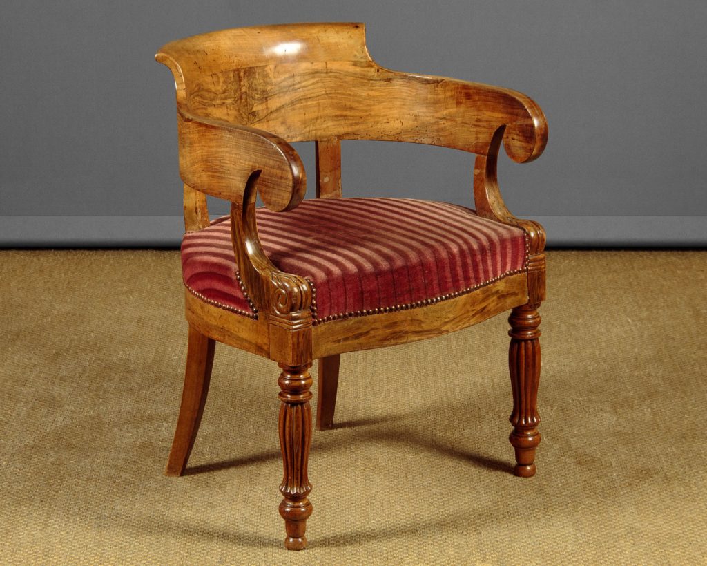 Regency Walnut Desk Chair c.1830 - Collinge Antiques