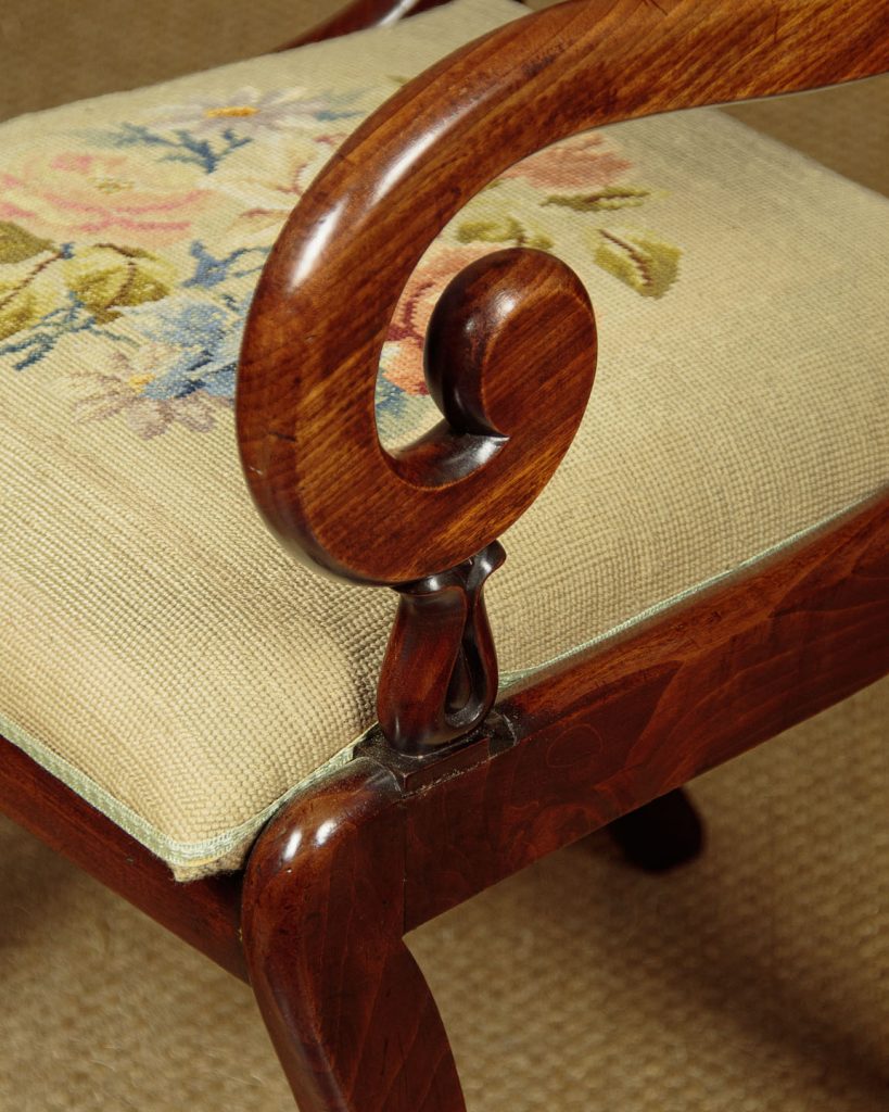 Regency Scroll Arm Desk Chair c.1830 - Collinge Antiques