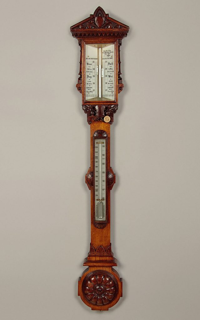 Carved Oak Barometer c.1870 - Collinge Antiques