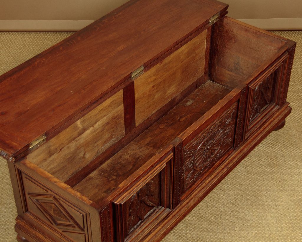 Carved Oak Box Seat c.1890 - Collinge Antiques