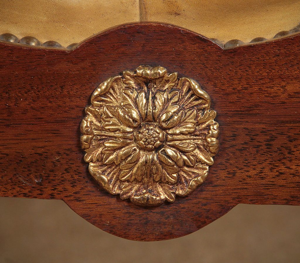 Pair of Buttoned Leather Slipper Rocking Chairs c.1960 - Collinge Antiques