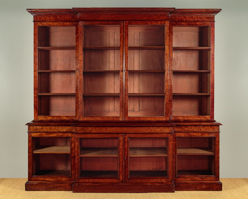 Breakfront Mahogany Library Bookcase c.1860 - Collinge Antiques