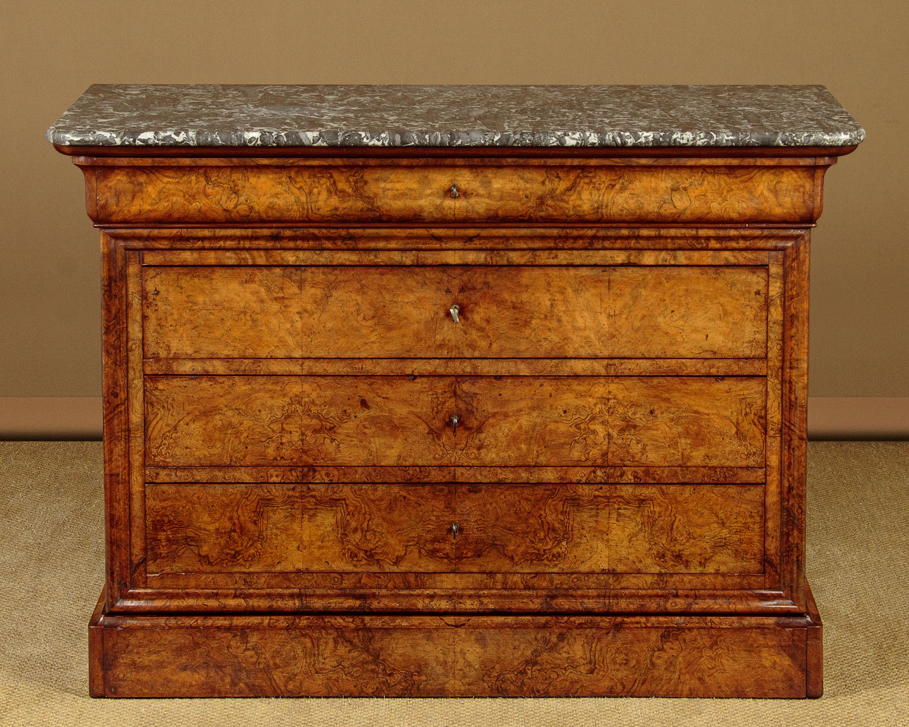 Walnut & Marble Top Commode c.1860 - Collinge Antiques