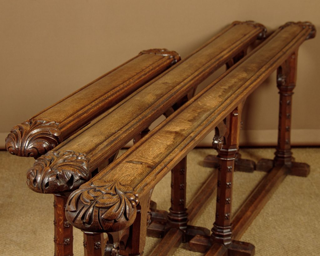 Three Gothic Carved Oak Altar Rails Attributed to Sir George Gilbert ...