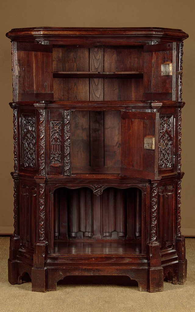 Carved Gothic Oak Credence Cupboard c.1880 - Collinge Antiques