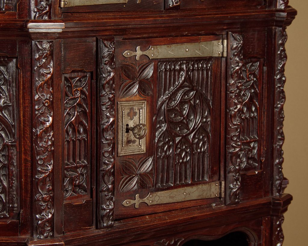 Carved Gothic Oak Credence Cupboard c.1880 - Collinge Antiques