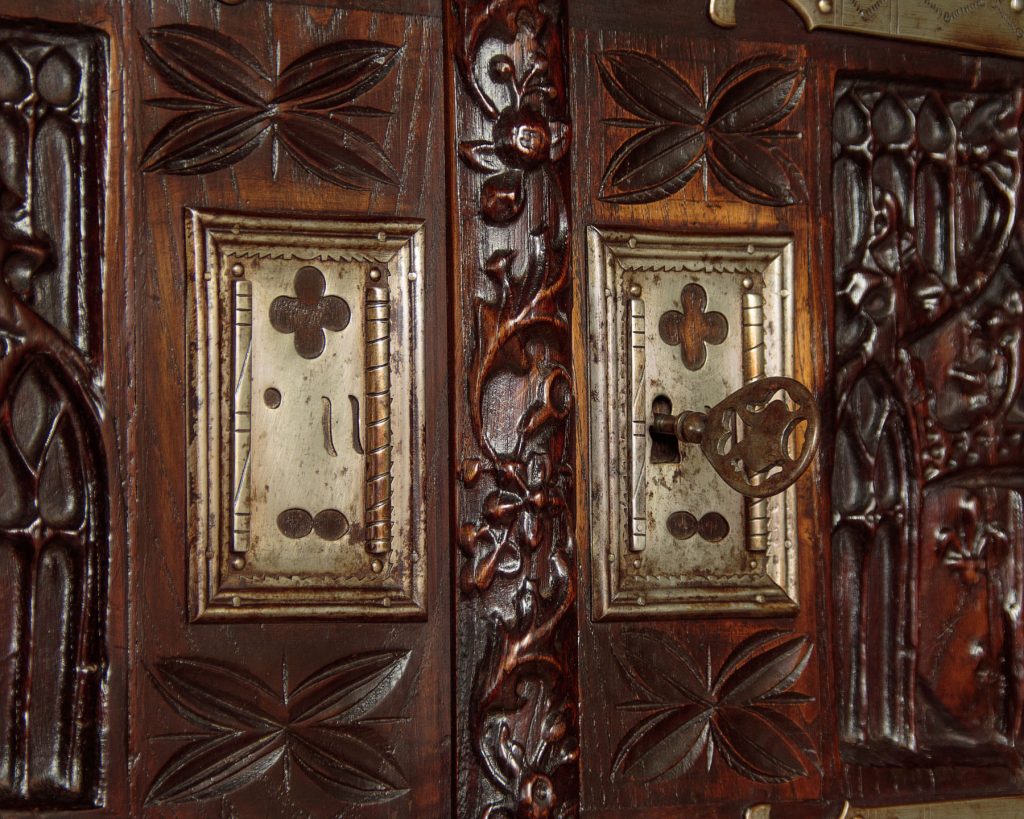 Carved Gothic Oak Credence Cupboard c.1880 - Collinge Antiques
