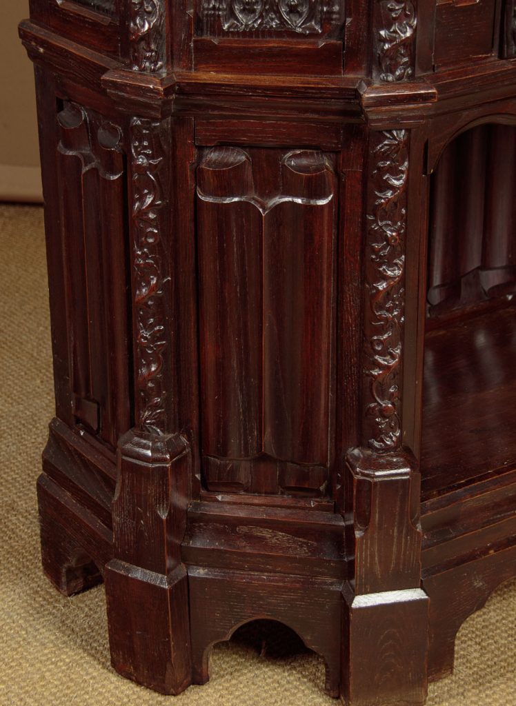 Carved Gothic Oak Credence Cupboard c.1880 - Collinge Antiques