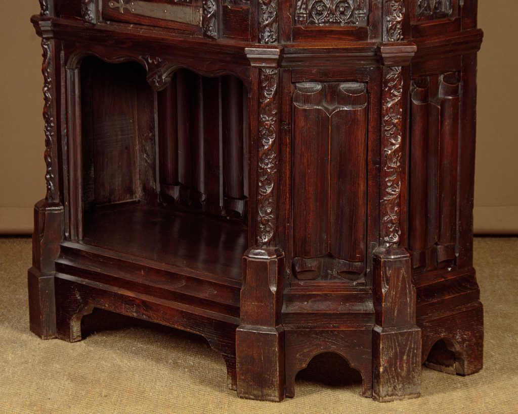Carved Gothic Oak Credence Cupboard c.1880 - Collinge Antiques