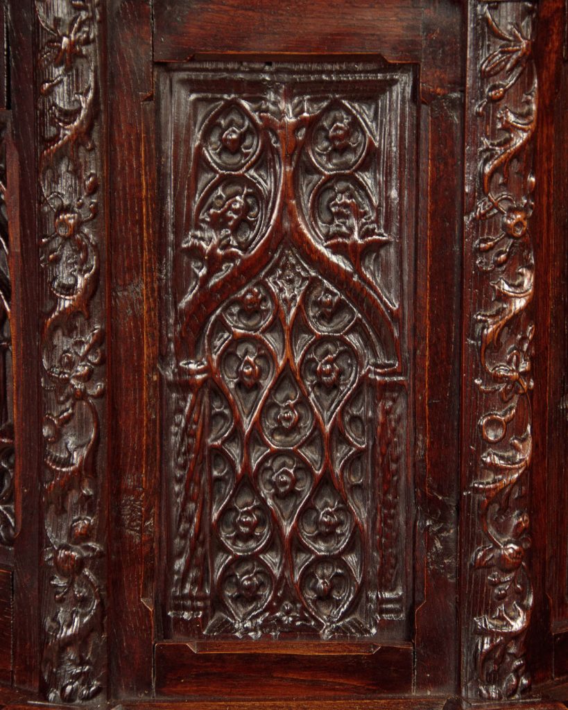 Carved Gothic Oak Credence Cupboard c.1880 - Collinge Antiques