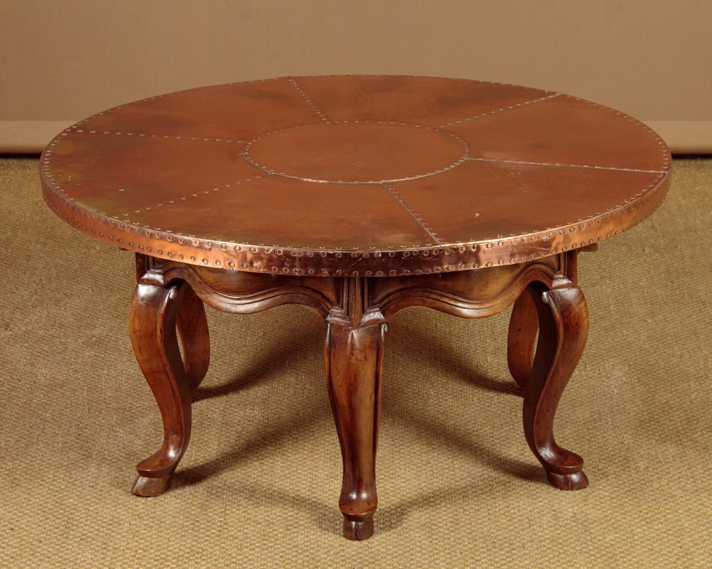 Copper & Walnut Coffee Table c.1930 - Collinge Antiques