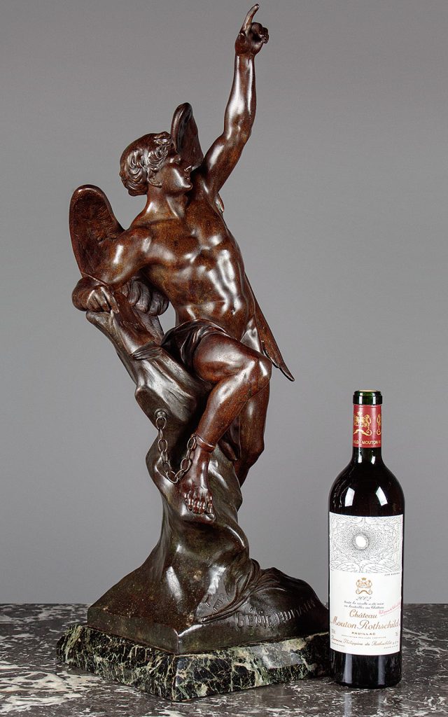 `Le Genie Humain` Spelter Figure by Emile Pigault c.1900 - Collinge ...