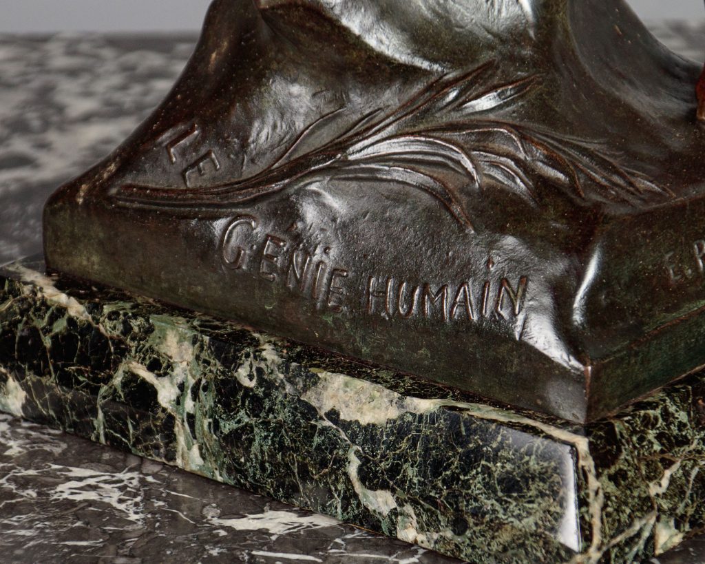 `Le Genie Humain` Spelter Figure by Emile Pigault c.1900 - Collinge ...
