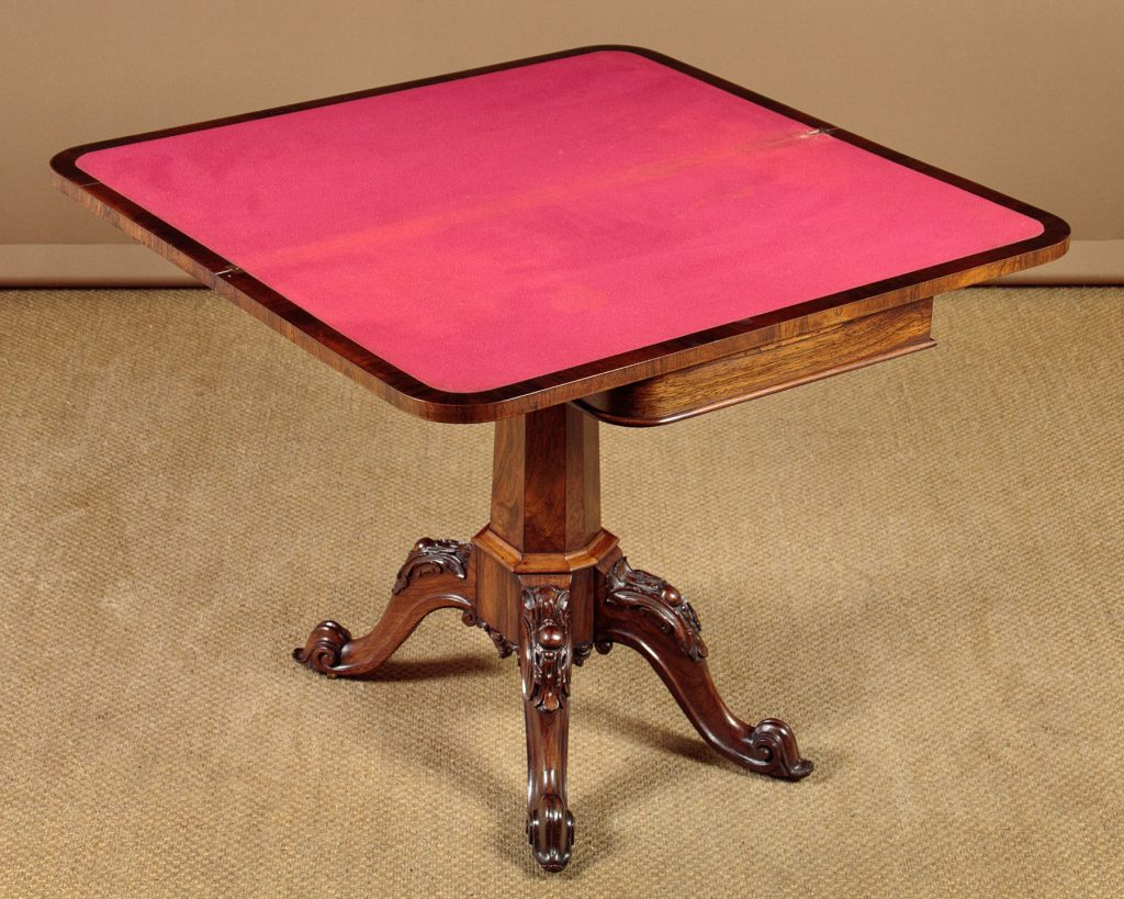 Rosewood Fold Over Games Table c.1840 - Collinge Antiques