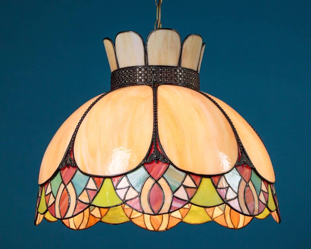 Large Leaded Glass Light Shade - Collinge Antiques
