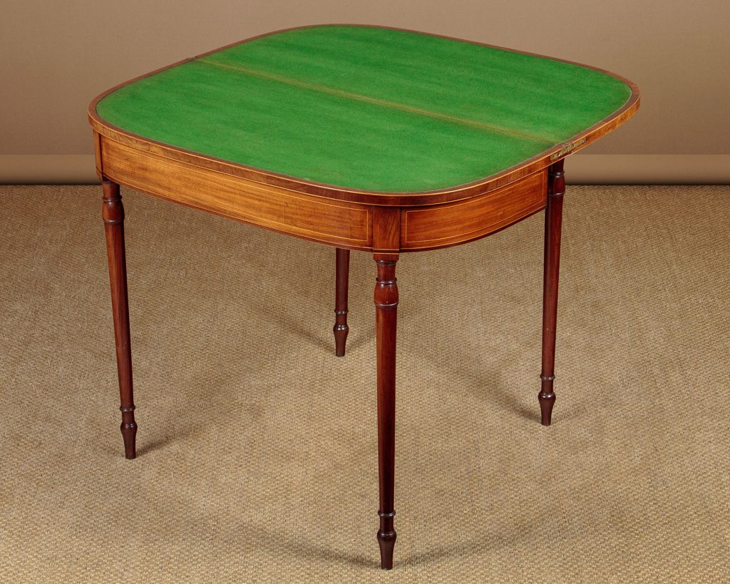 George III Mahogany Fold Over Games Table c.1800 - Collinge Antiques
