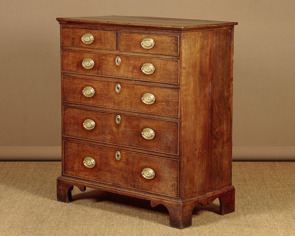 Tall George III Oak Chest of Drawers c.1810 - Collinge Antiques