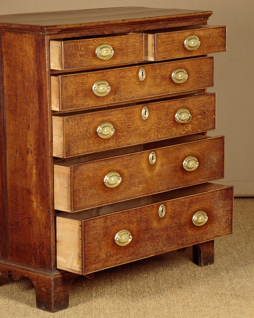 Tall George III Oak Chest of Drawers c.1810 - Collinge Antiques