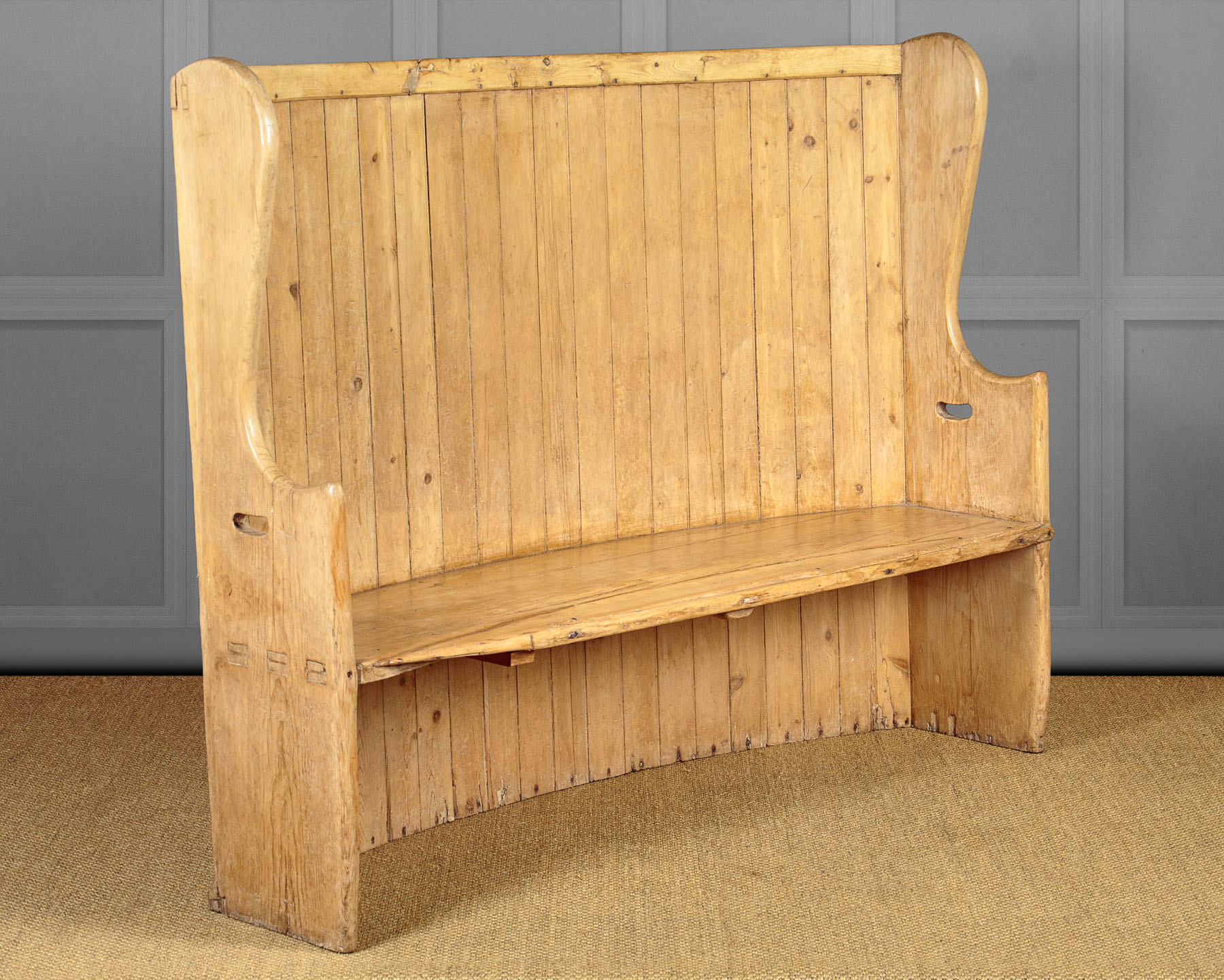 High Back Pine Settle c.1850 - Collinge Antiques