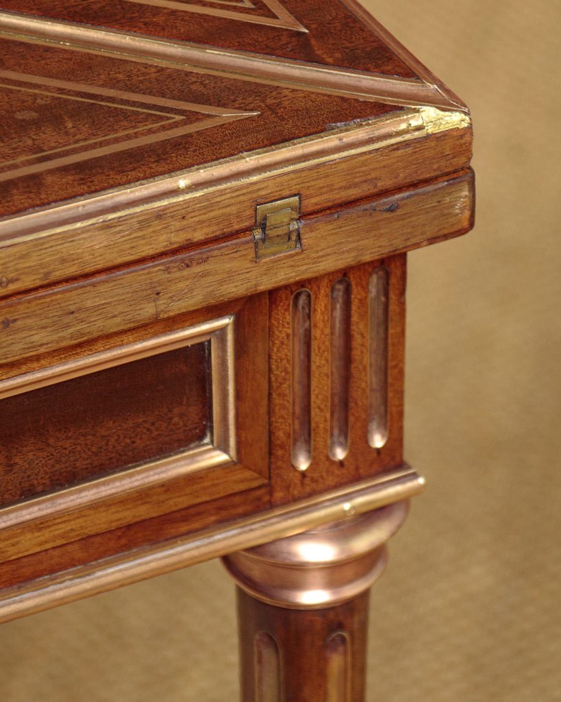 Brass Inlaid Envelope Games Table c.1900 - Collinge Antiques