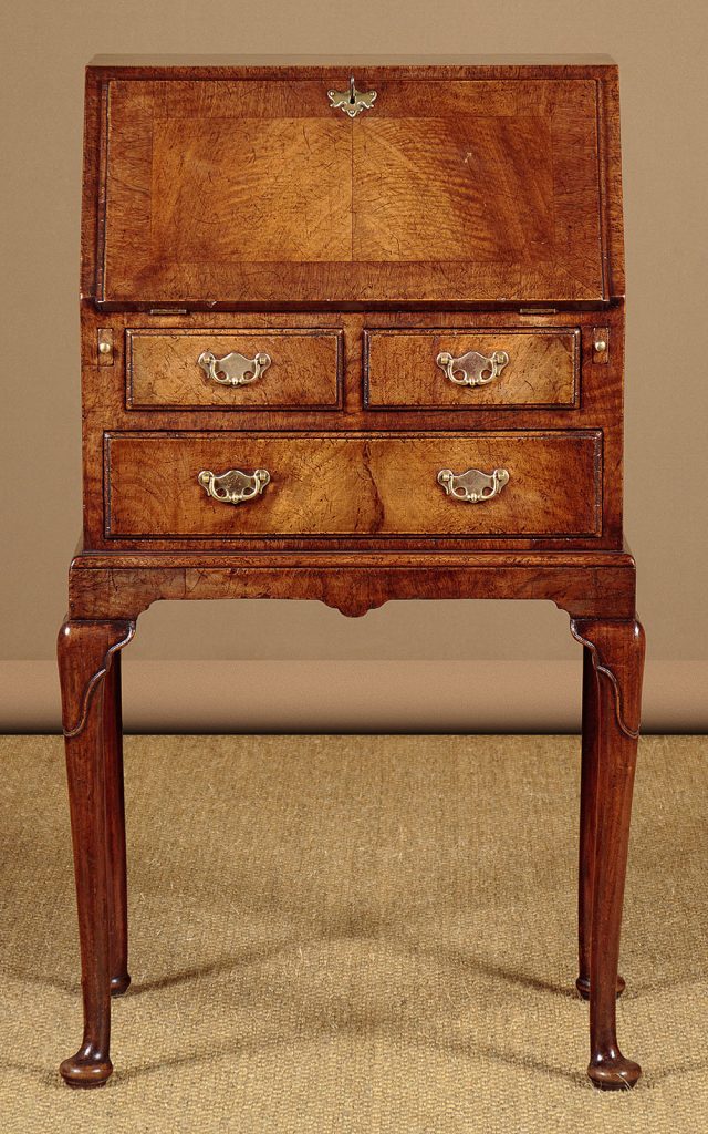 Small George II Style Mahogany Bureau c.1930 - Collinge Antiques