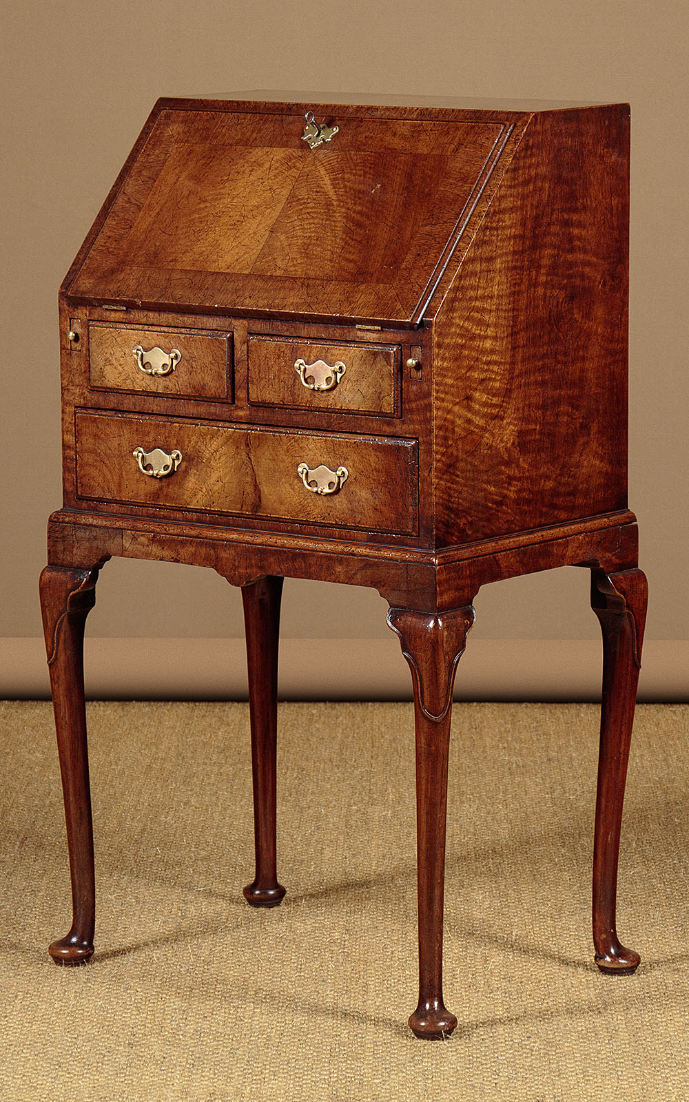Small George II Style Mahogany Bureau c.1930 - Collinge Antiques