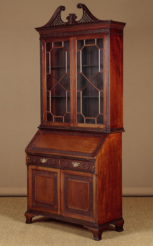 Chippendale Style Bureau Bookcase c.1920 - Collinge Antiques
