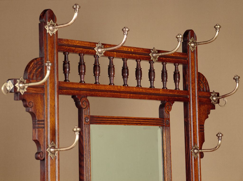 Gothic Revival Oak Hall Stand with Minton Tiles c.1870 - Collinge Antiques