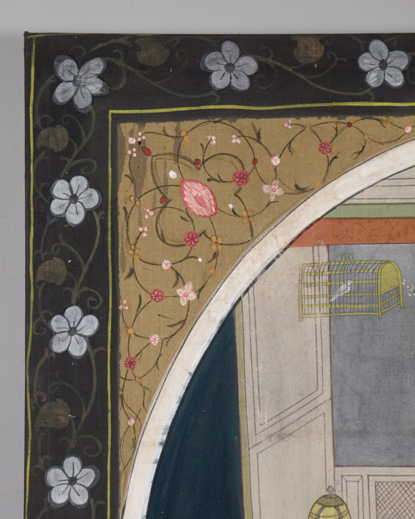 Large Indian Mughal Style Painted Panel - Collinge Antiques