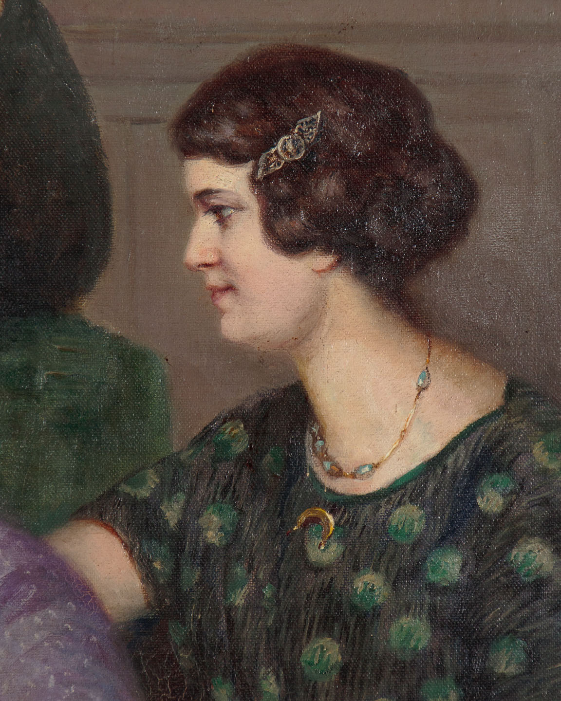 Family Portrait in Oil on Canvas dated 1926 - Collinge Antiques