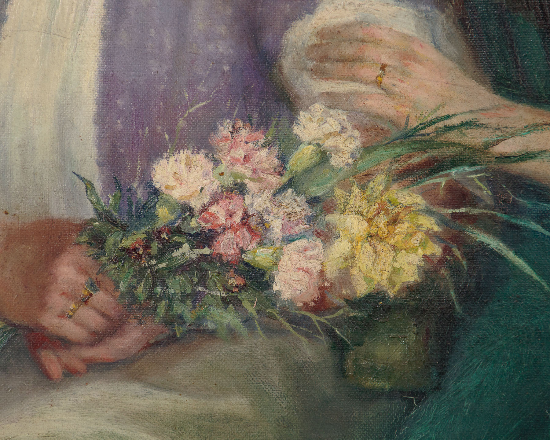 Family Portrait in Oil on Canvas dated 1926 - Collinge Antiques