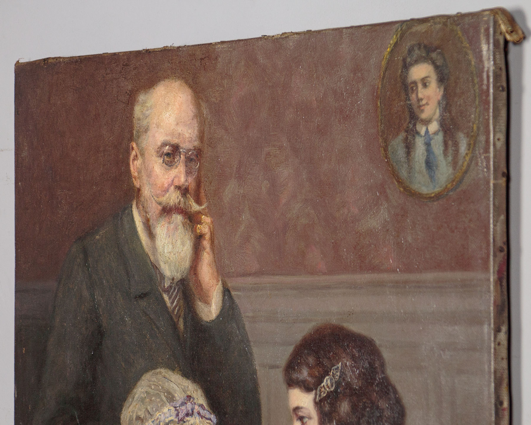 Family Portrait in Oil on Canvas dated 1926 - Collinge Antiques